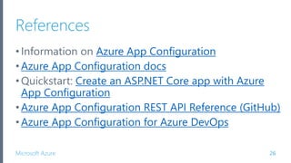 Centralized configuration with azure app configuration | PPT