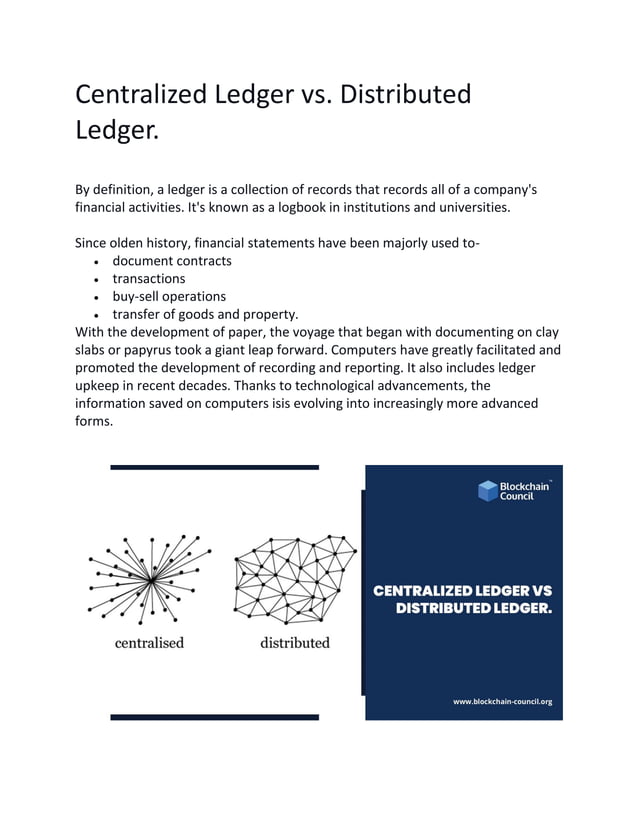 Centralized ledger vs. distributed ledger converted | PDF | Databases ...