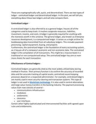Centralized ledger vs. distributed ledger converted | PDF | Databases ...