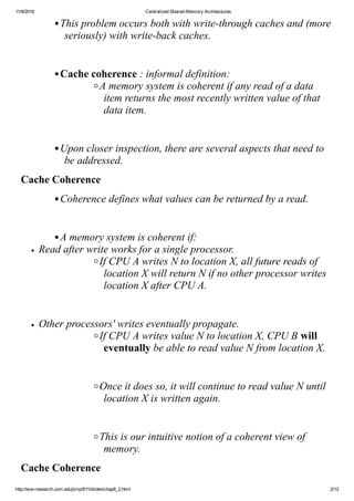 Centralized shared memory architectures | PDF