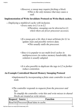 Centralized shared memory architectures | PDF