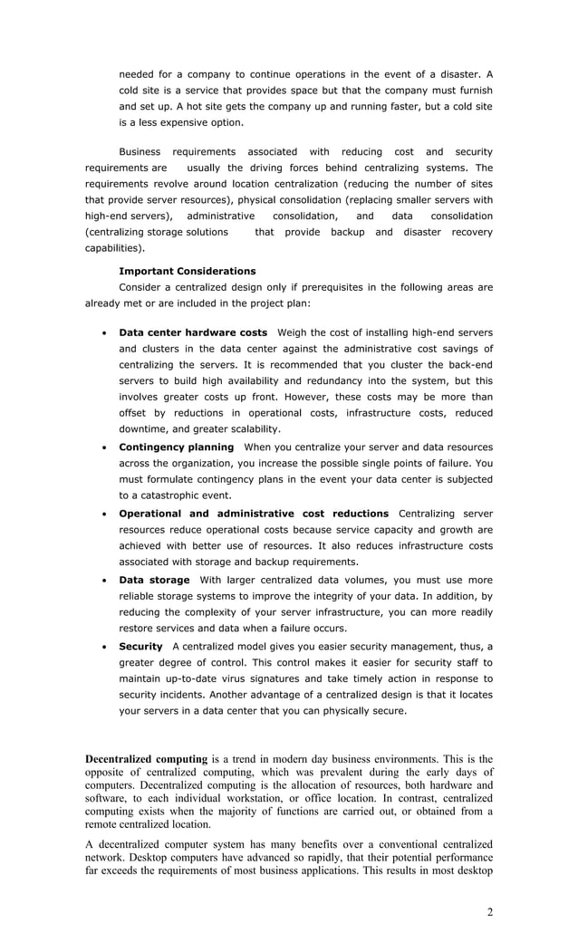 Centralized vs distrbution system | PDF