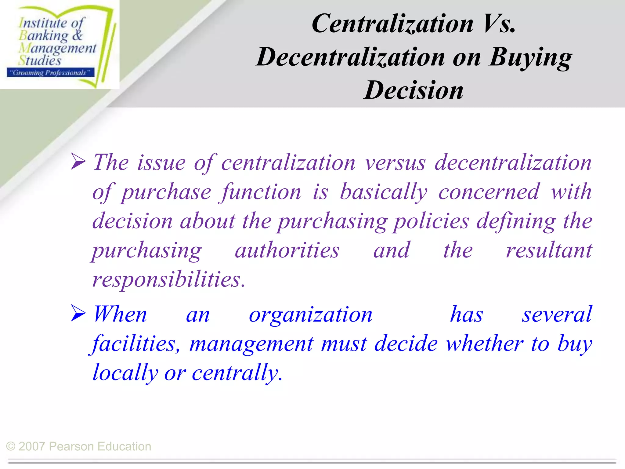 Centralized vs localized buying | PPTX