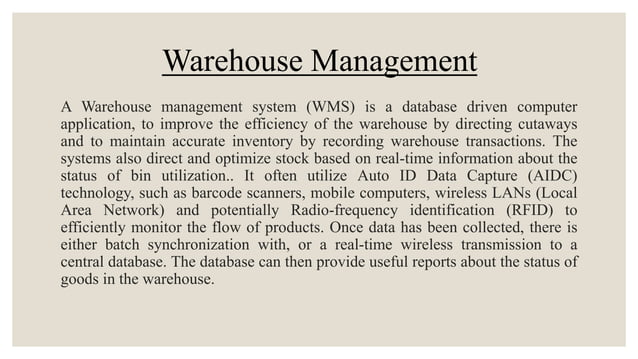 Centralized warehousing | PPTX | Logistics | Business