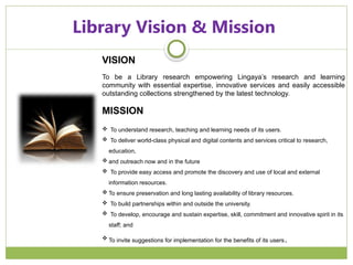 Lingayas Central Library University library | PPT