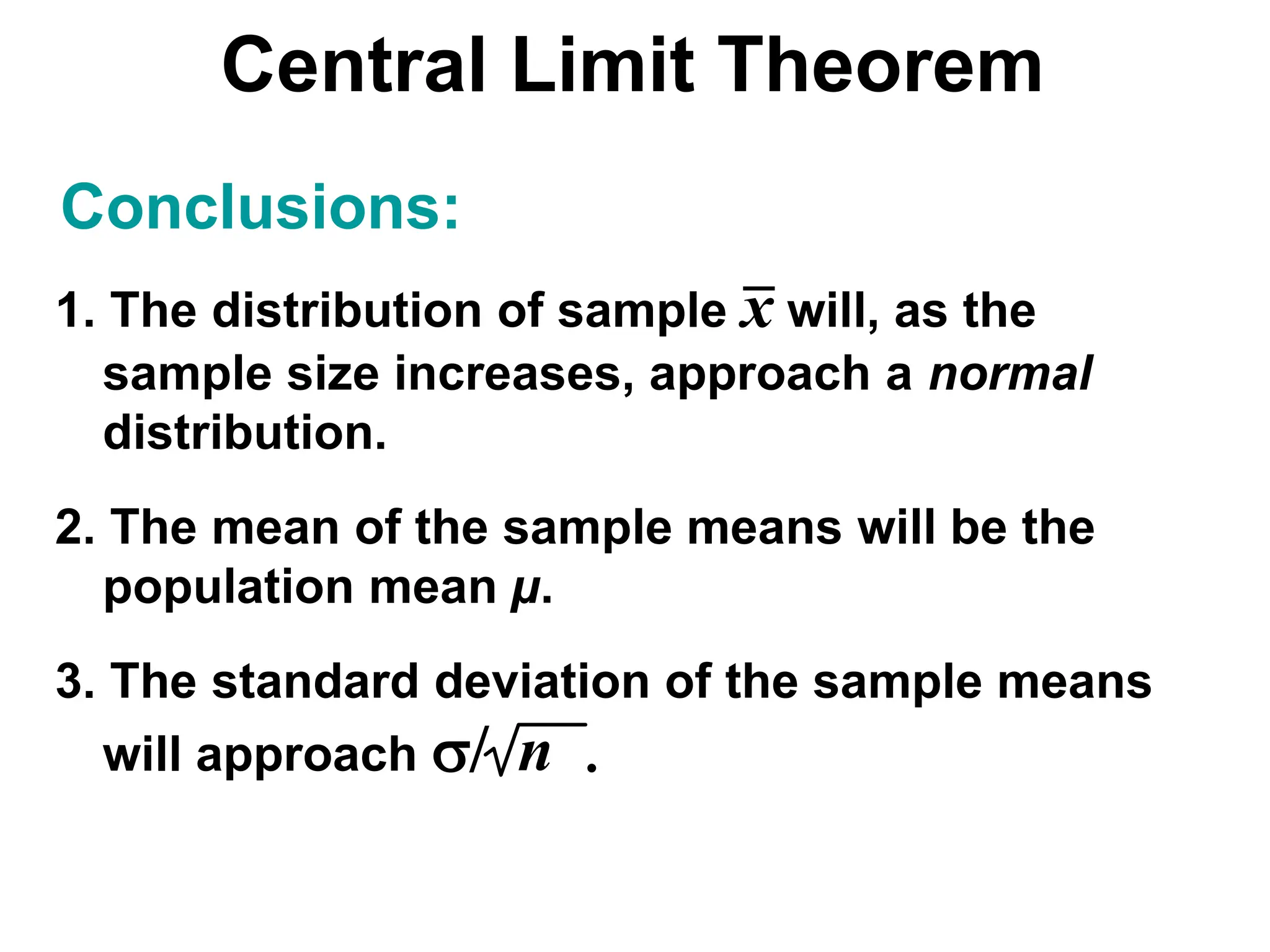 The central limit theorem for the beginners | PPT