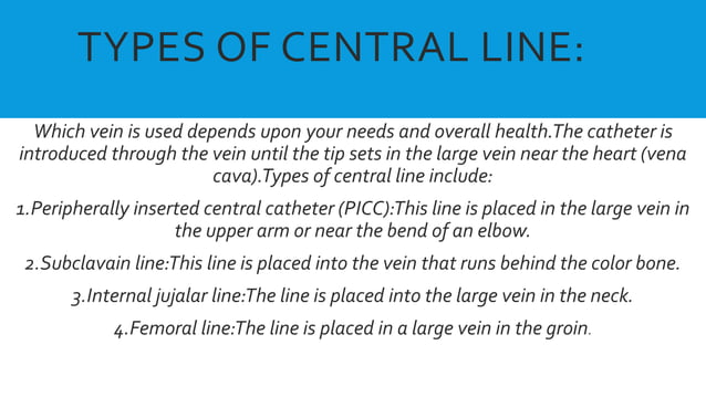 Central line placement | PPTX | First Aid | Injuries