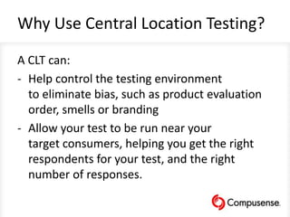 Central location testing | PPTX | Computing | Technology & Computing