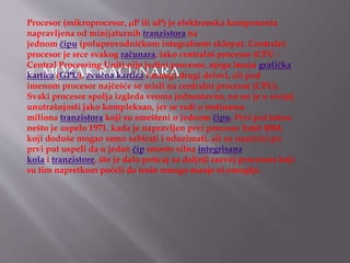 Centralna procesorska jedinica | PPTX