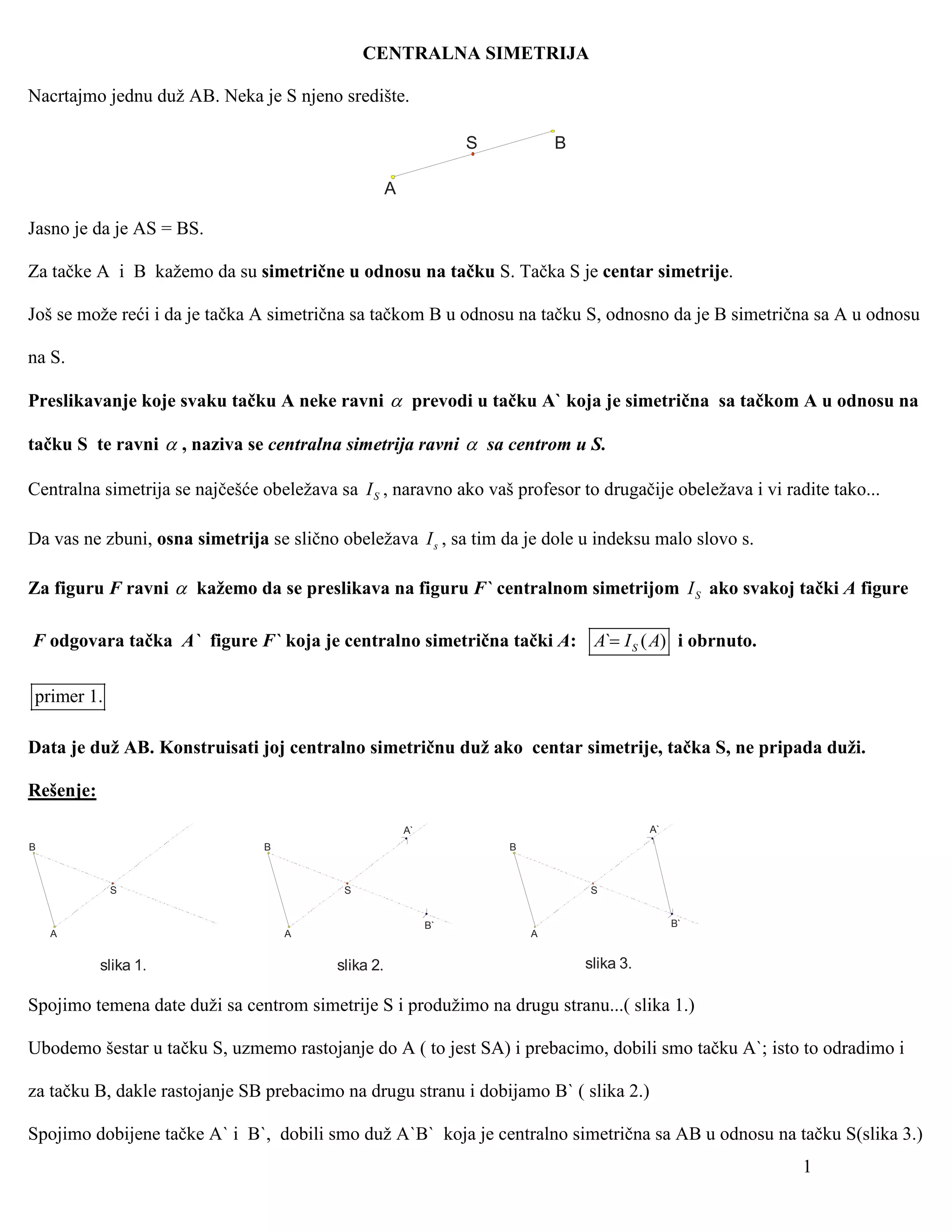 Centralna simetrija | PDF