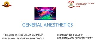 Central Nervous System Pharmacology ( General Anesthetics ).pptx