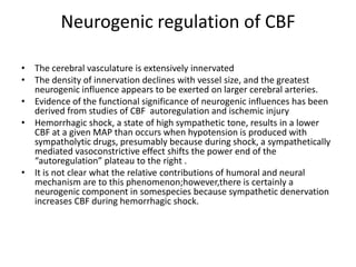 Central nervous system physiology and cerebral blood flow2012 | PPTX