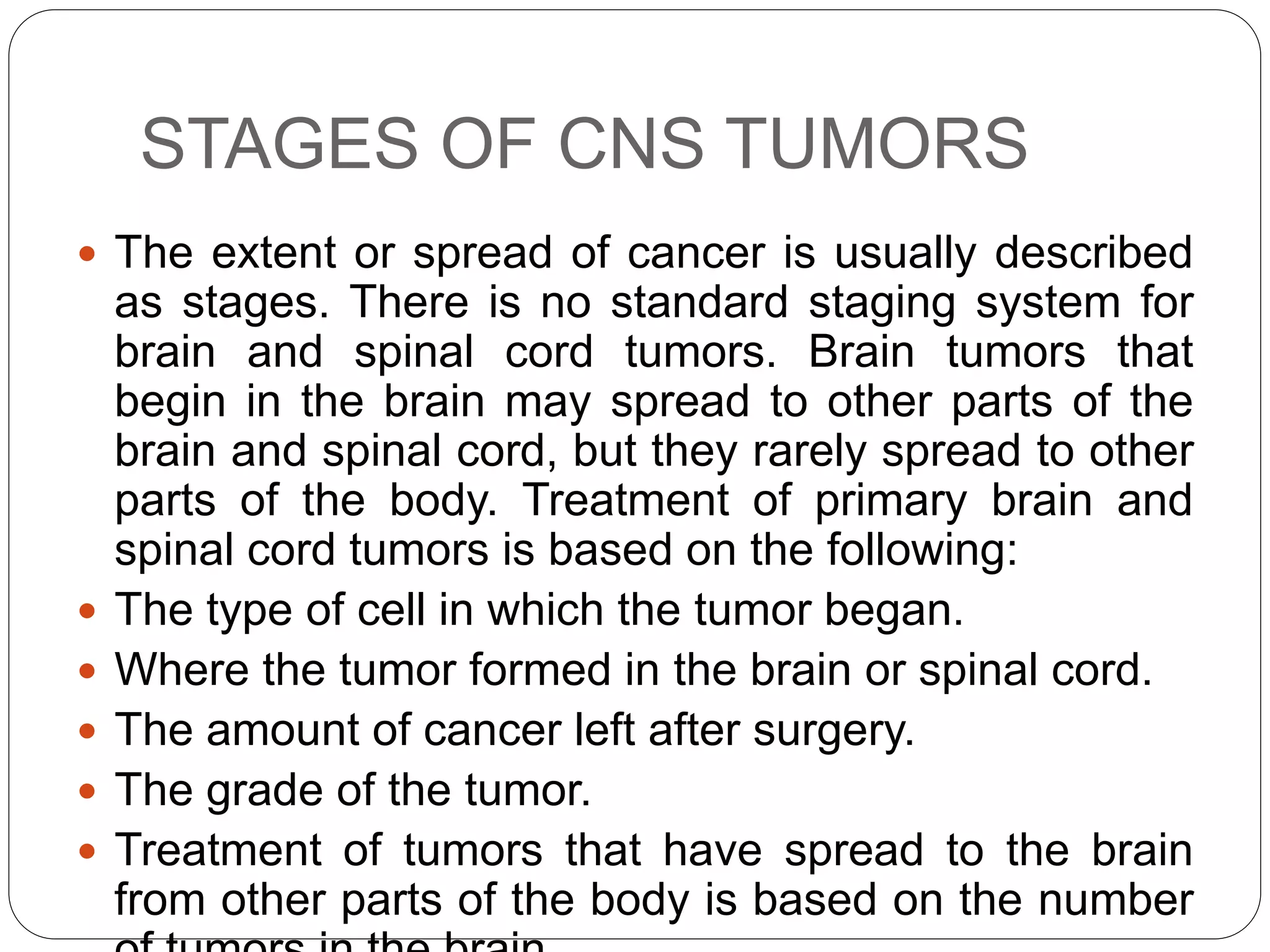 Central nervous system tumors | PPTX