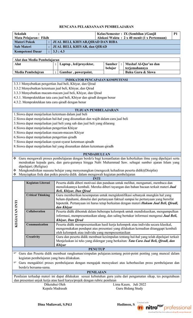 centralpendidikan.com Rpp Fikih Kelas 9 SEM 1.pdf