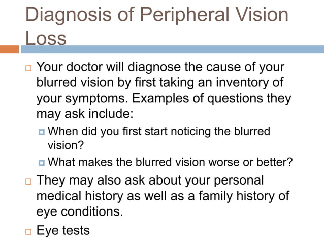 Central and Peripheral Vision & their Diseases | PPTX | Eye and Vision ...