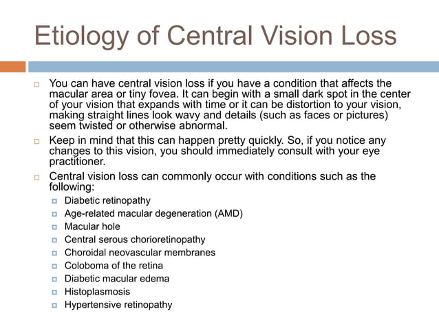 Central and Peripheral Vision & their Diseases | PPTX | Eye and Vision ...