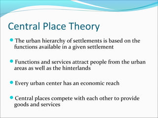 Central Place Theory | PPT