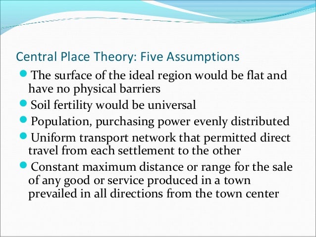 Central Place Theory Example