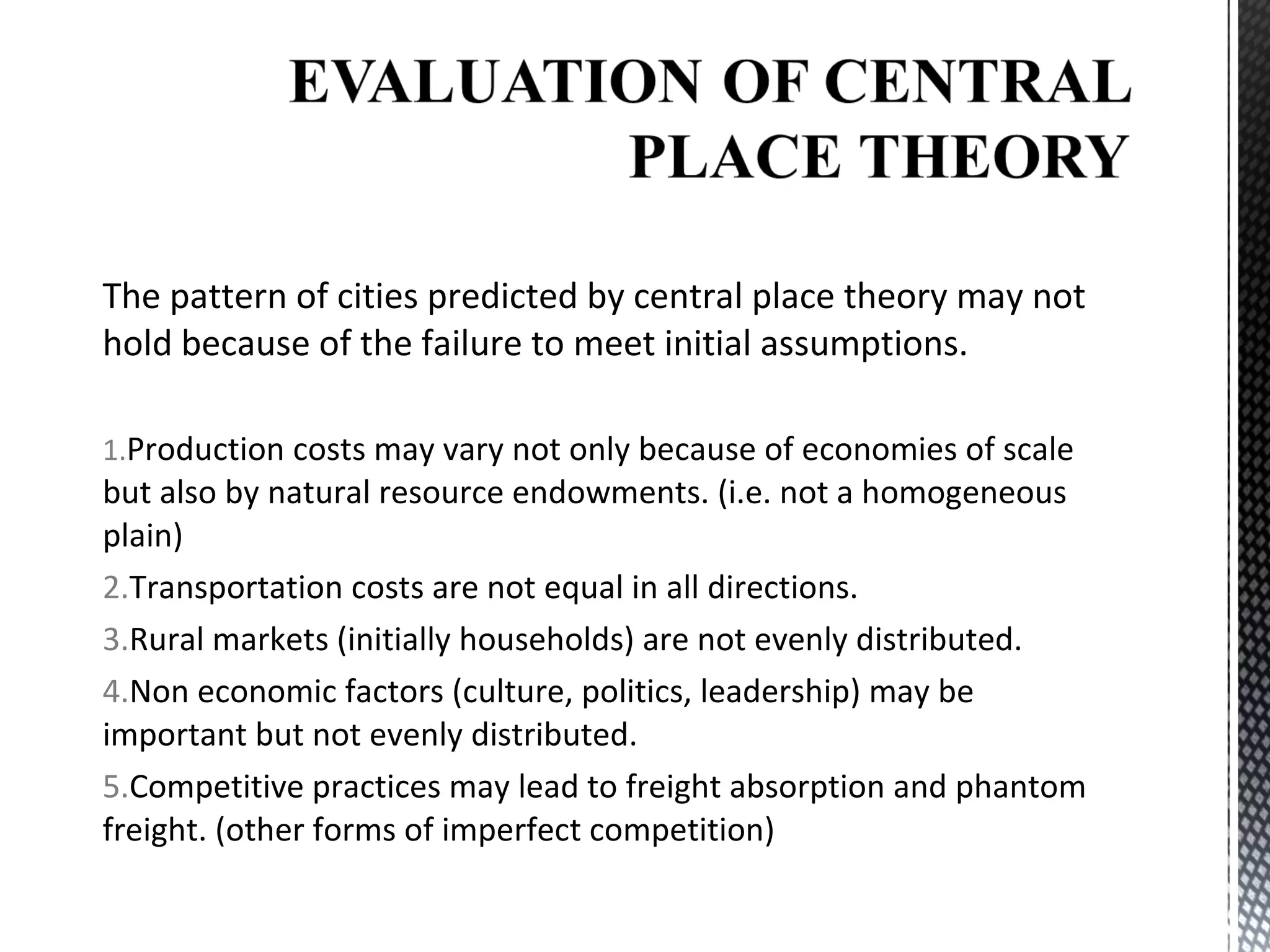 Central Place Theory | PPT