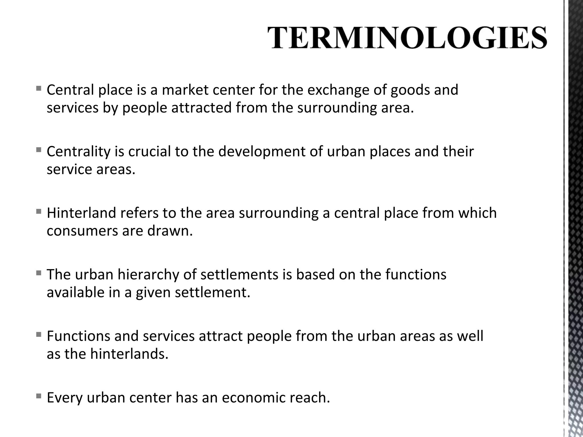 Central Place Theory | PPT