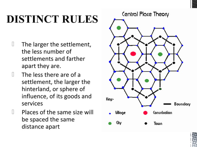Central Place Theory | PPT | Geography | Science