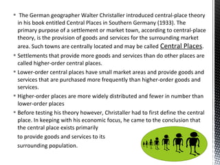 Central Place Theory | PPT