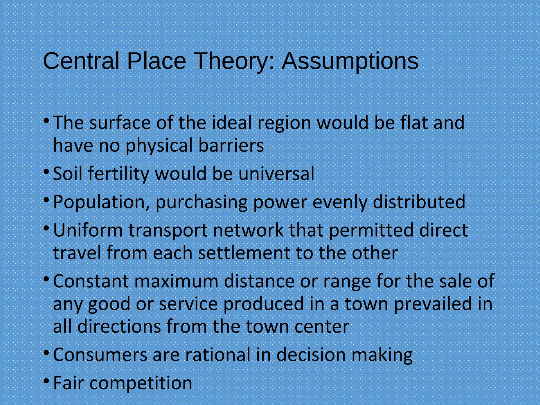 Central place theory | PPT