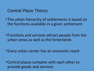 Central place theory | PPT