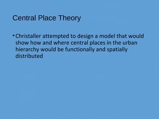 Central place theory | PPT