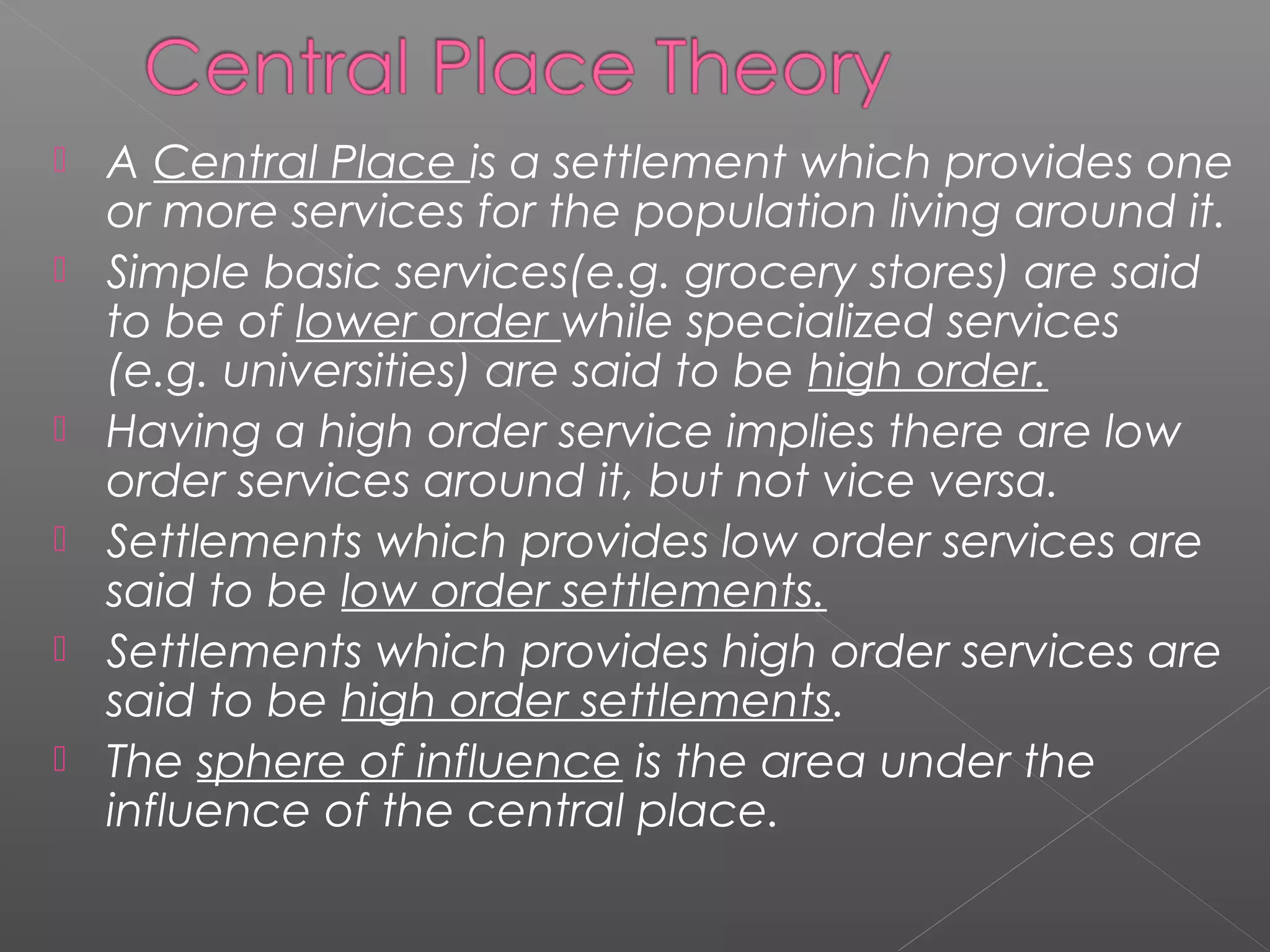 Central place theory | PPT