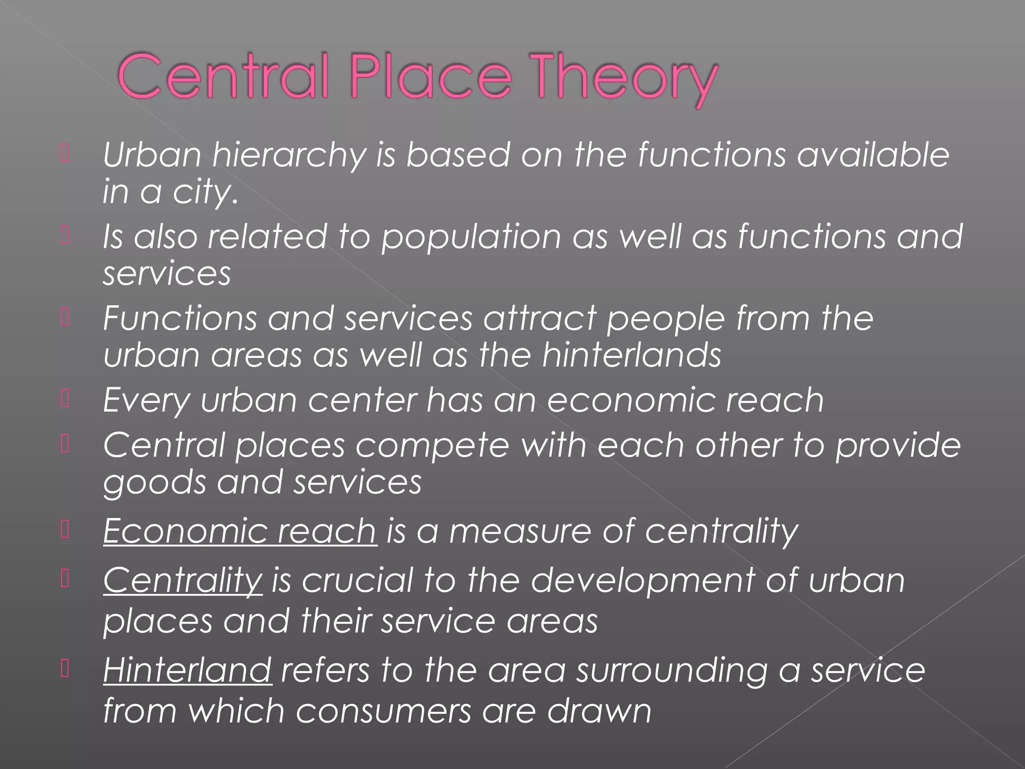 Central place theory | PPT