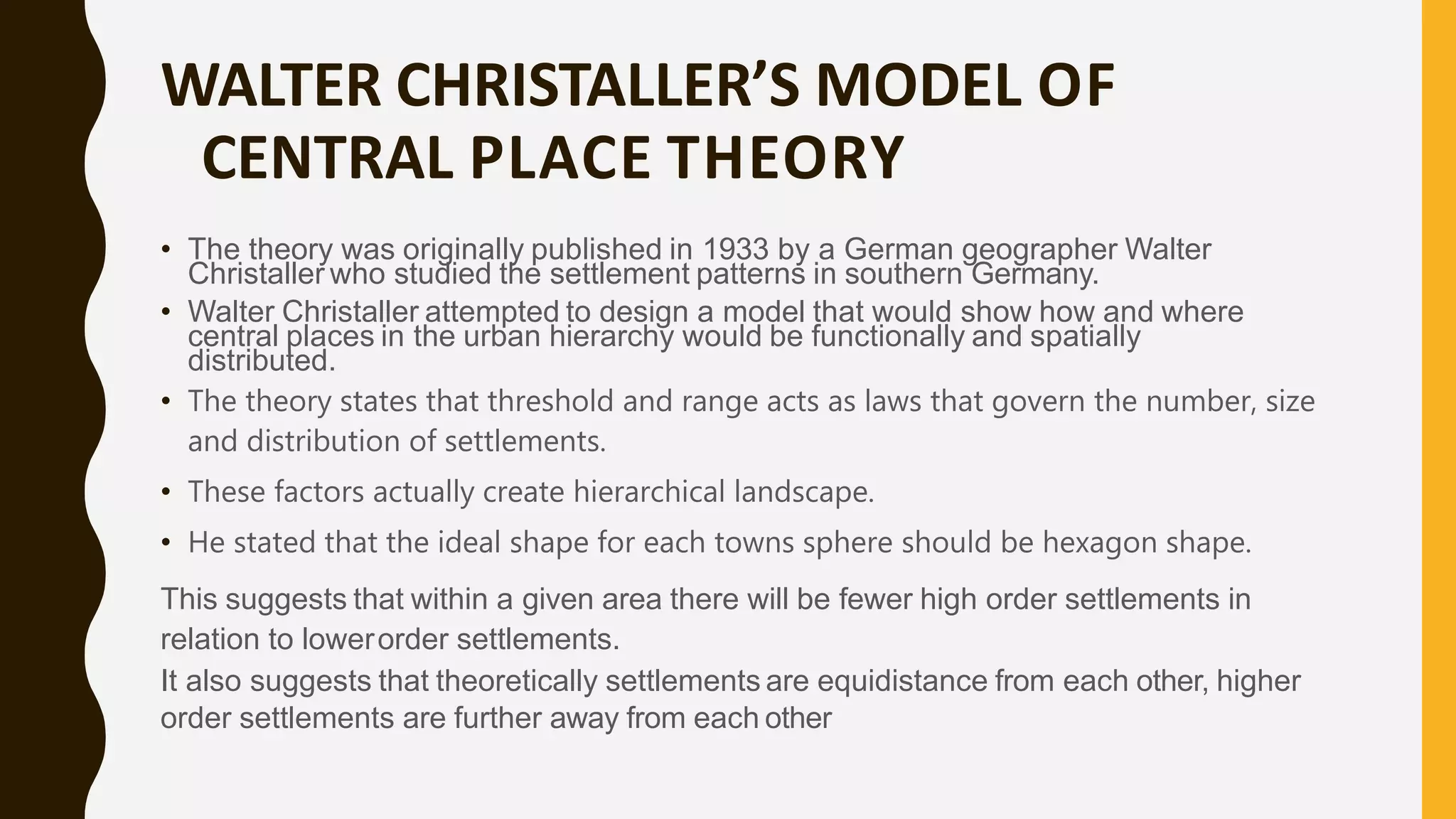 Central place theory | PPTX