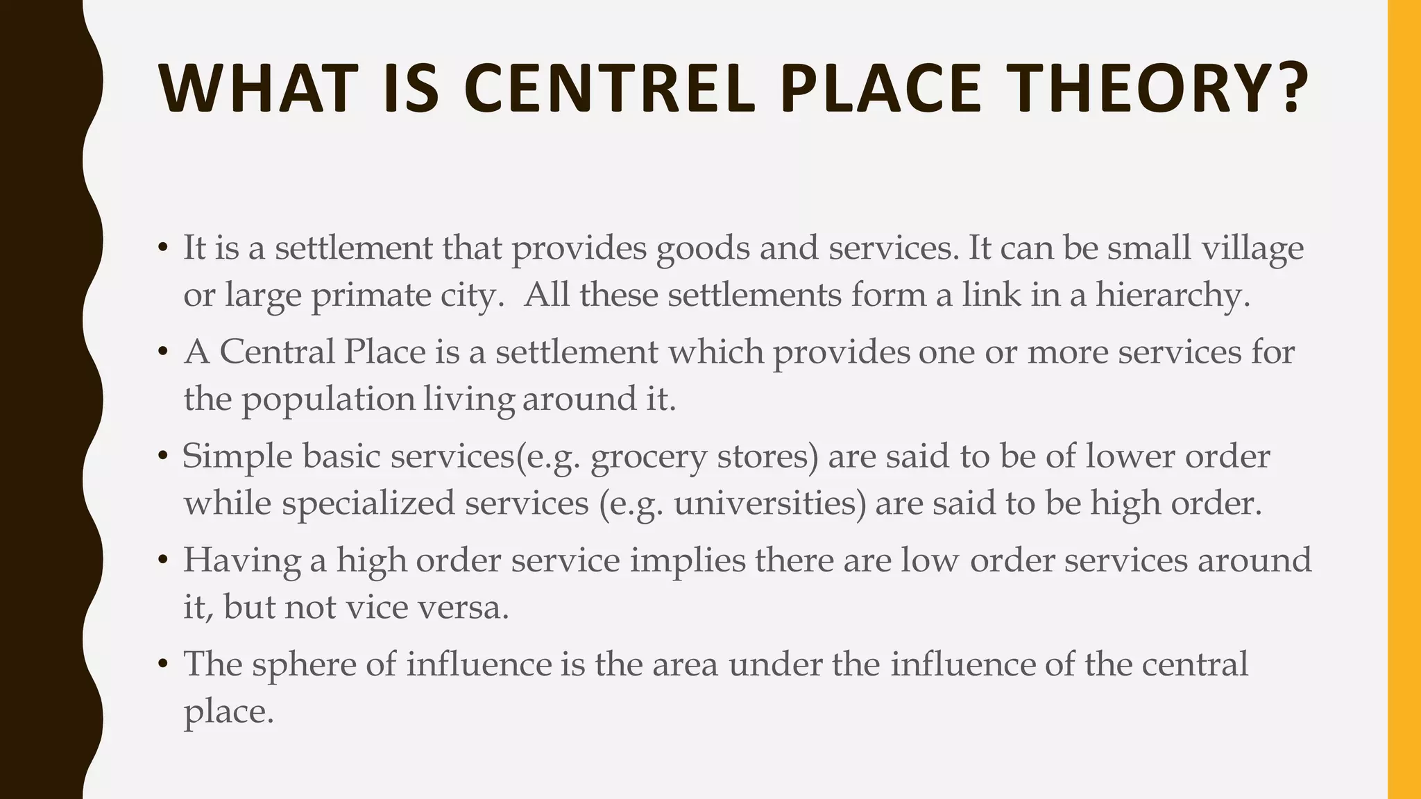 Central place theory | PPTX