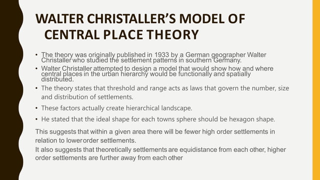 Central place theory | PPTX