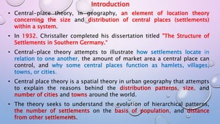 Central Place Theory and its merit and demerit | PPTX