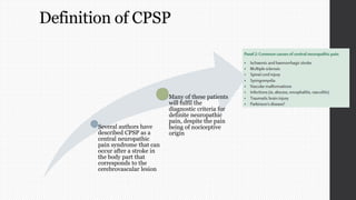 Central post stroke pain (cpsp) | PPTX