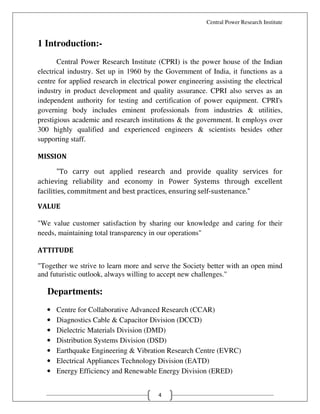 Central power research institute report | PDF | Power and Energy Industry | Industries