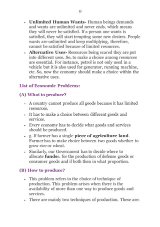 Central problem of economics | DOCX