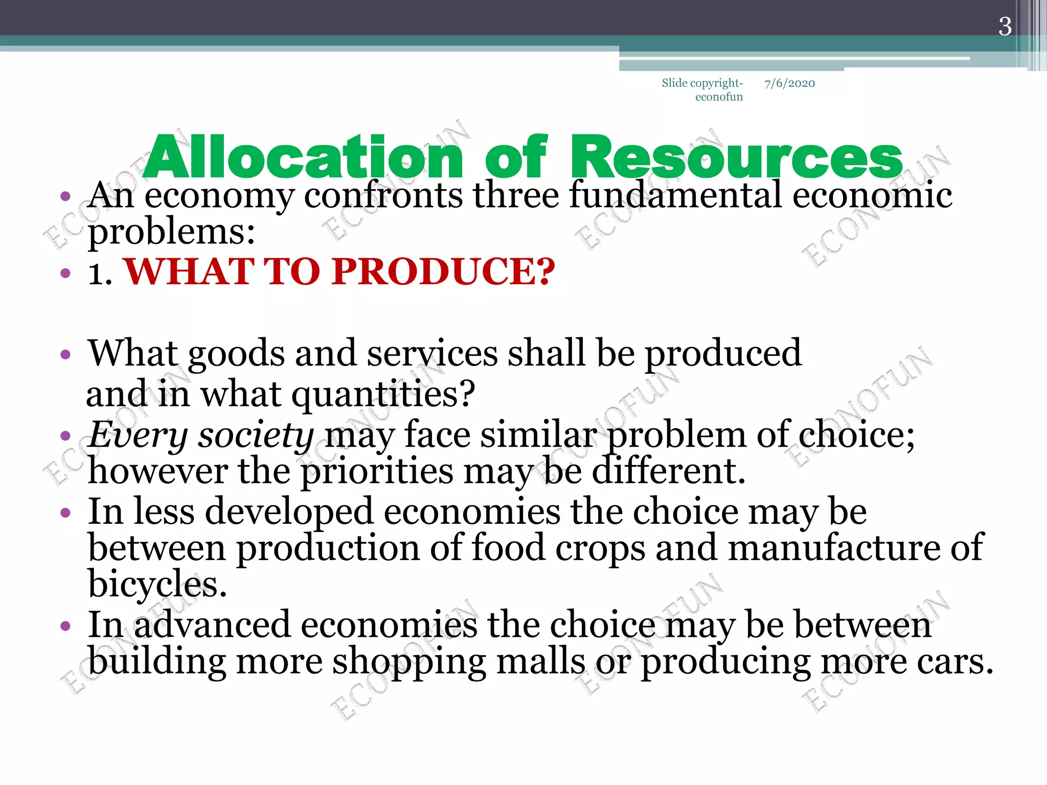 Central problems of an economy | PPTX