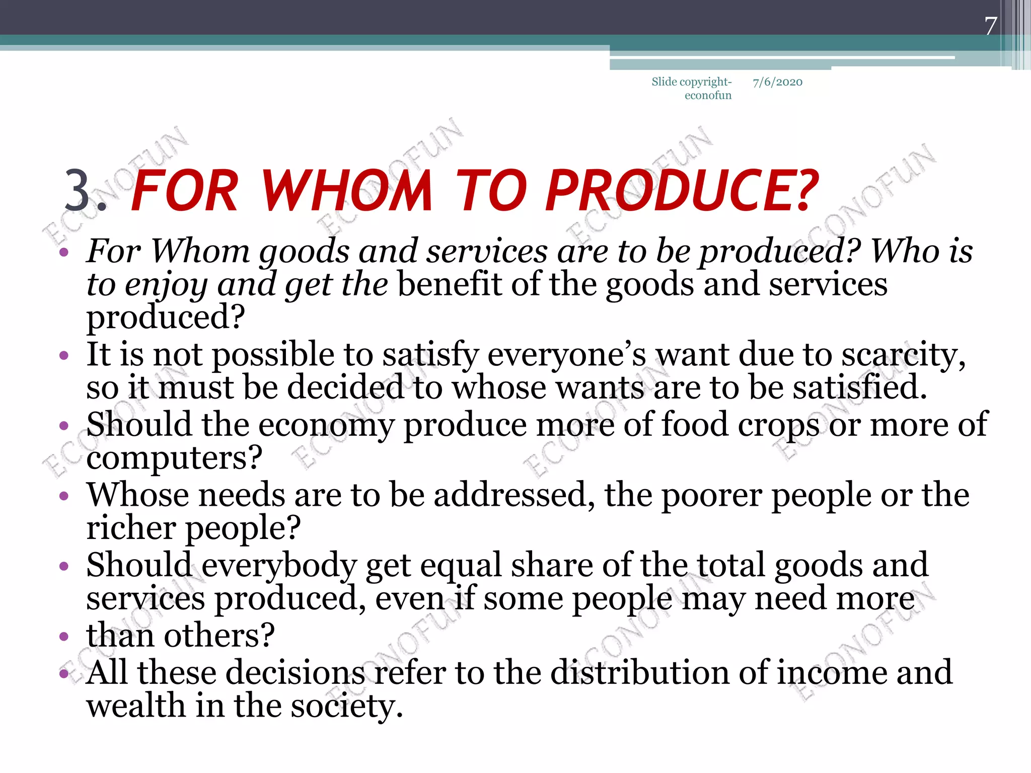 Central problems of an economy | PPTX