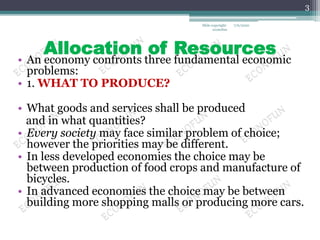 Central problems of an economy | PPTX