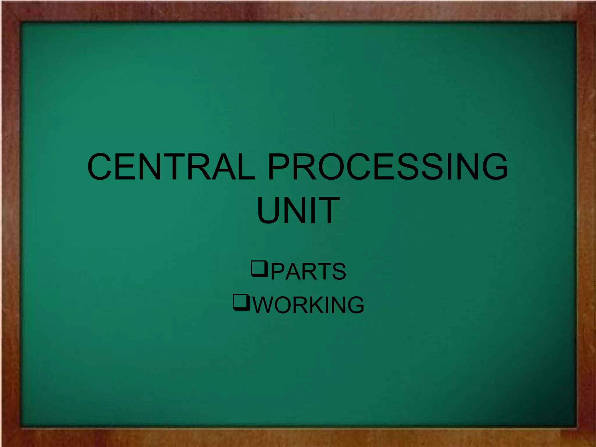 Central processing unit | PPT