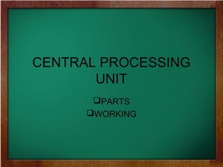 Central processing unit | PPT