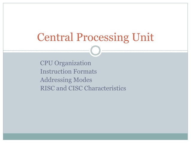 Central processing unit | PPT