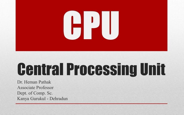 Central processing unit | PPT