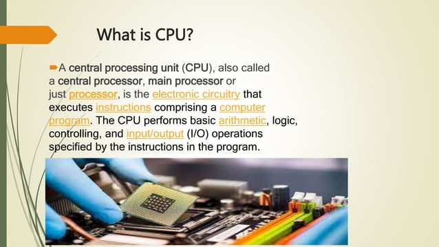 Central processing Unit.pptx | Operating Systems | Computer Software and Applications