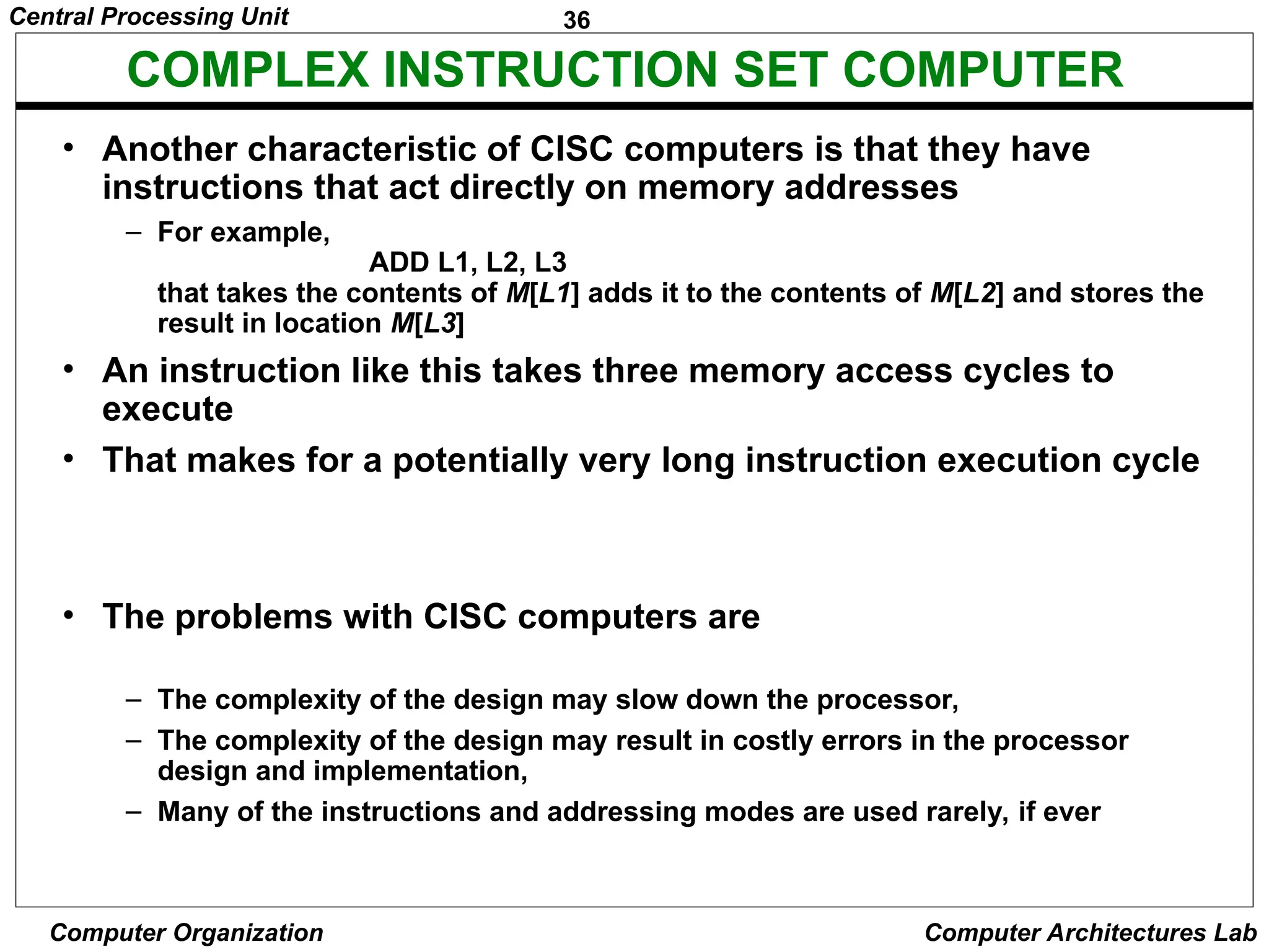 Central Processing Unit Computer Organization Ppt