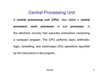 Central processing unit and stack organization r013 | PPT