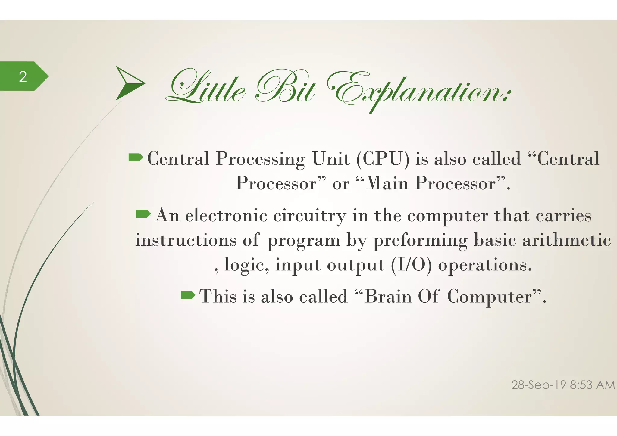 Central processing unit (cpu) | PDF