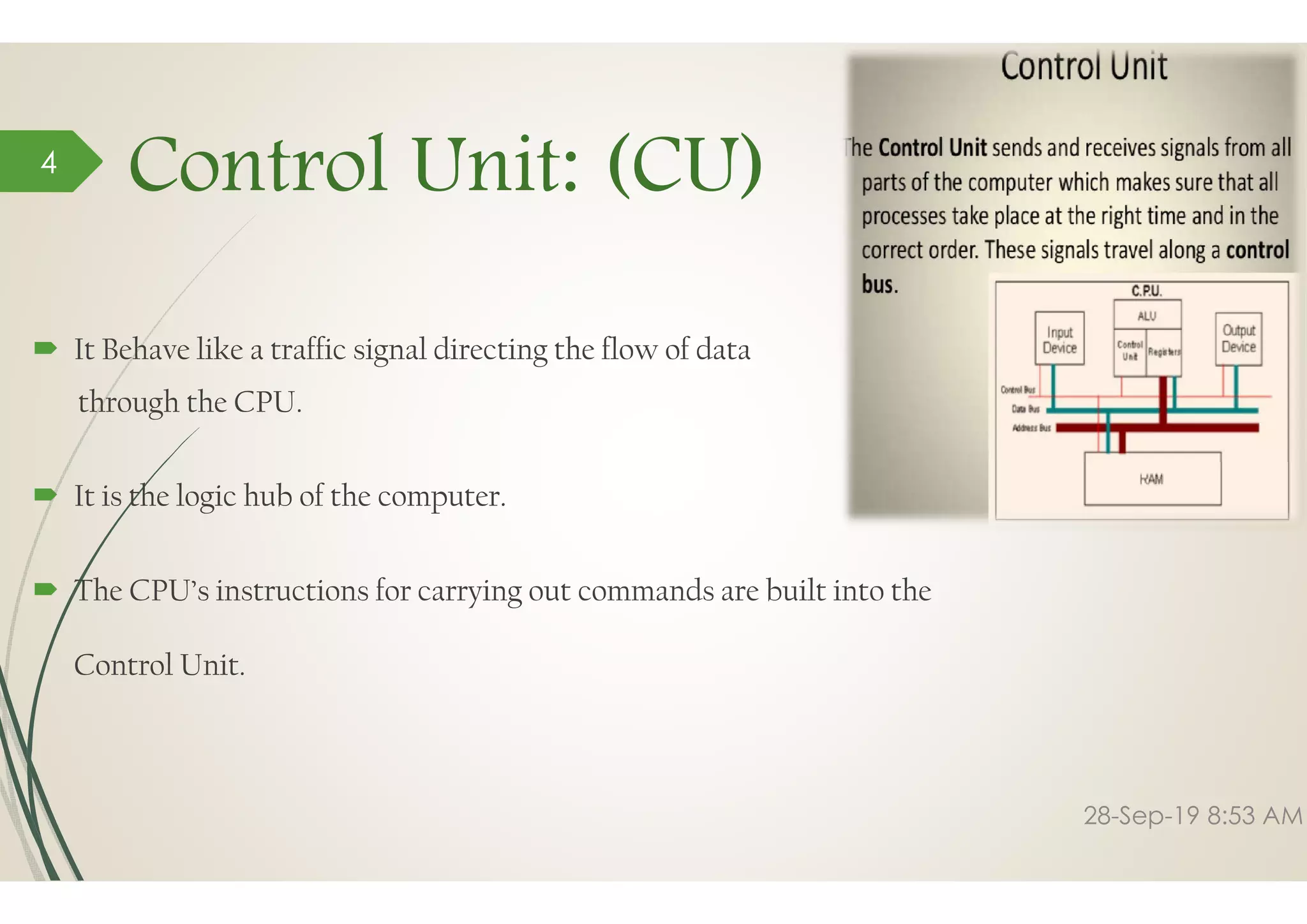 Central Processing Unit Cpu Pdf Data Storage And Warehousing Computing